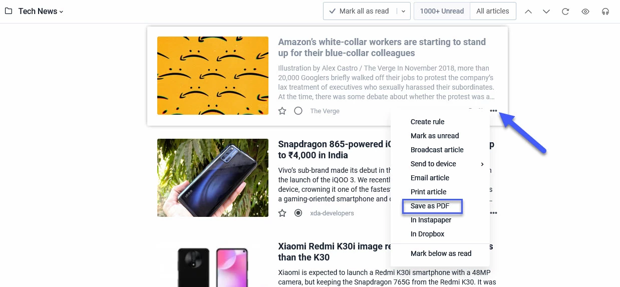 Save articles as PDF files | Inoreader blog