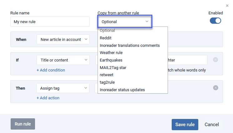 Quickly Create New Rules And Filters With The New Copy From” Feature Inoreader Blog