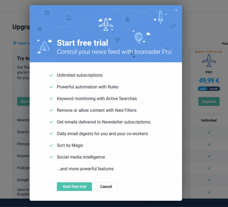 Start your free trial of Inoreader Pro! | Inoreader blog
