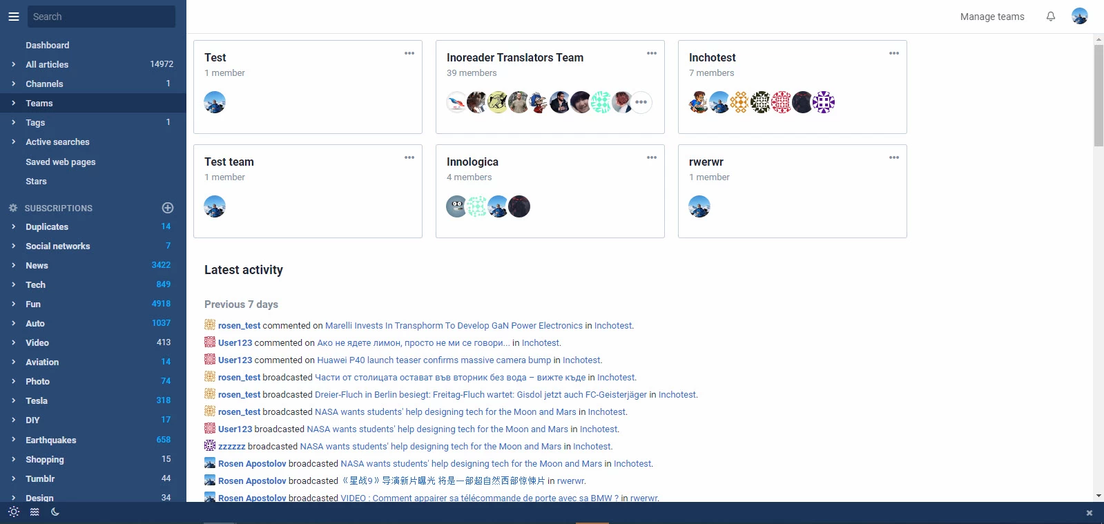 Inoreader for teams now allows you to securely collaborate on content ...