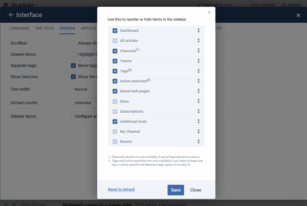 Fully customize your tree pane | Inoreader blog