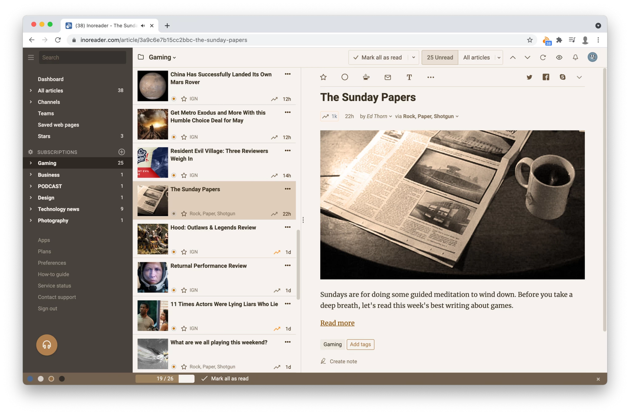 Get That Vintage Look With Inoreader’s Sepia Theme | Inoreader blog