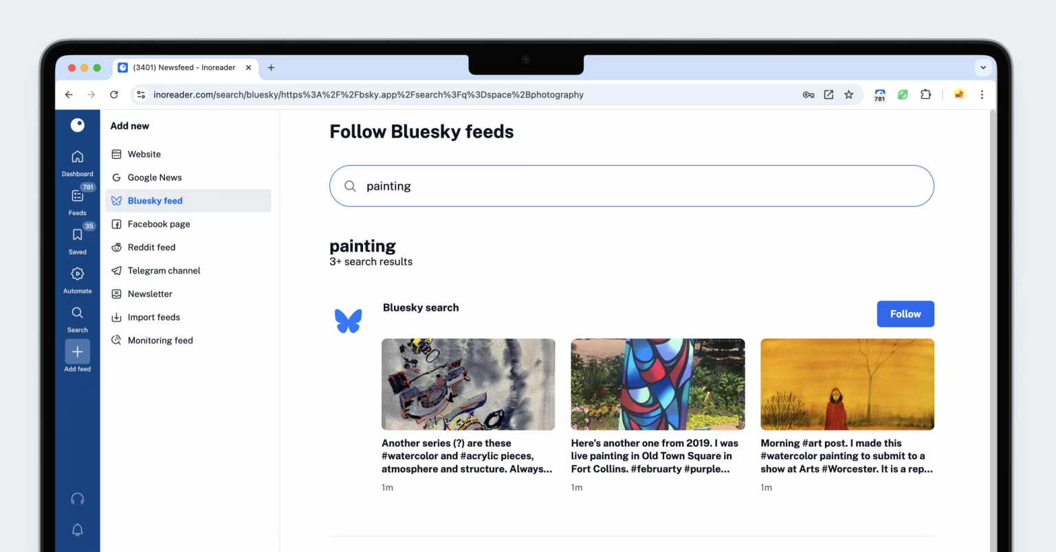 Introducing Bluesky integration | Inoreader blog