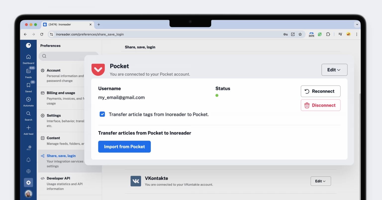 New Pocket integration | Inoreader blog