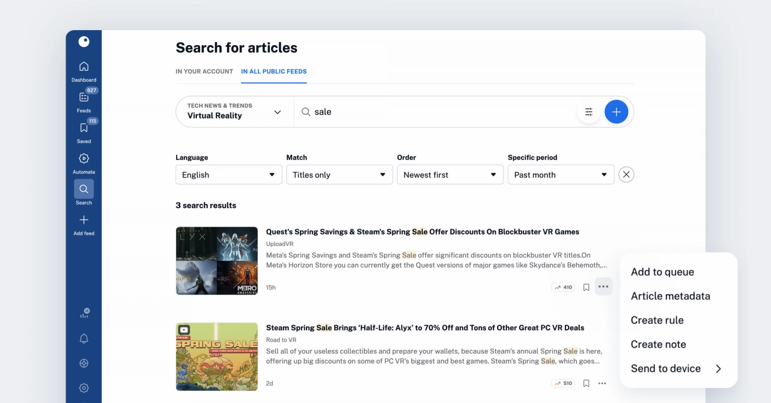 Discover quality content with our new Global search update | Inoreader blog