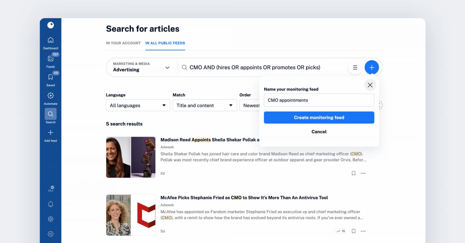 Discover quality content with our new Global search update | Inoreader blog