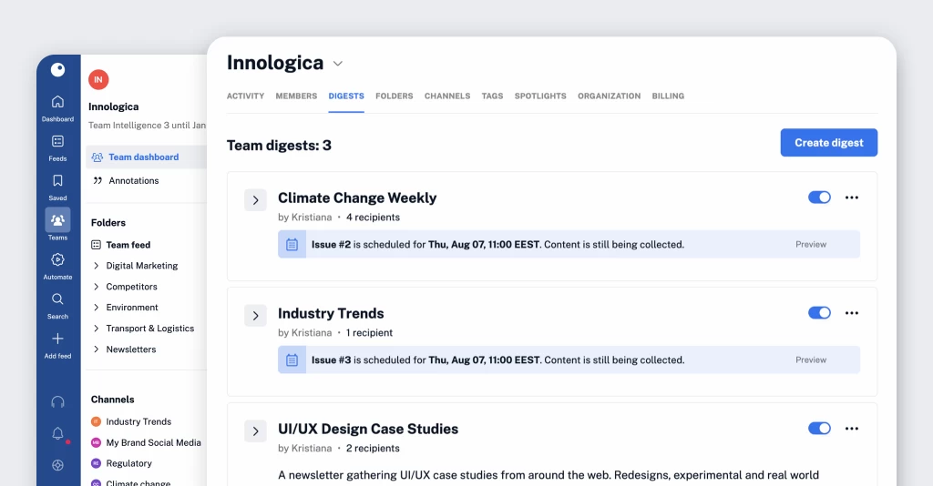 Redesigned email digests for more control and flexibility | Inoreader blog